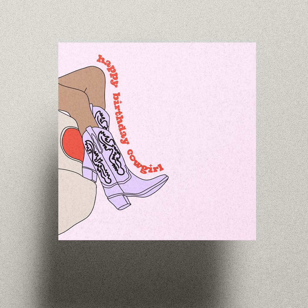 Happy Birthday Cowgirl Boot Card – Doperi